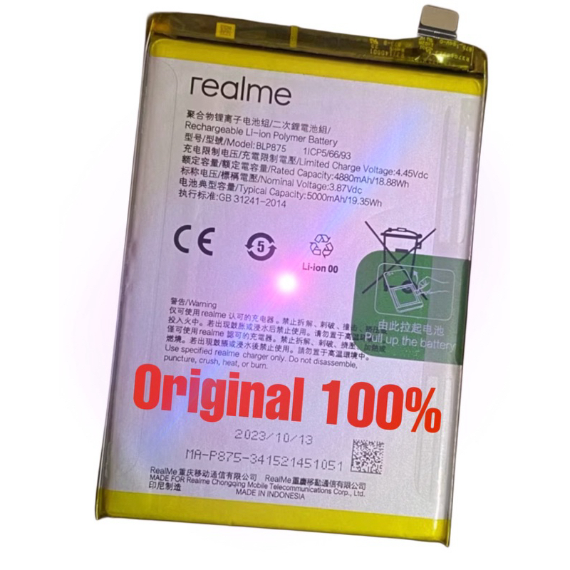 Jual battery baterai BLP875 for Realme C55/narzo 50 original bawaan ...
