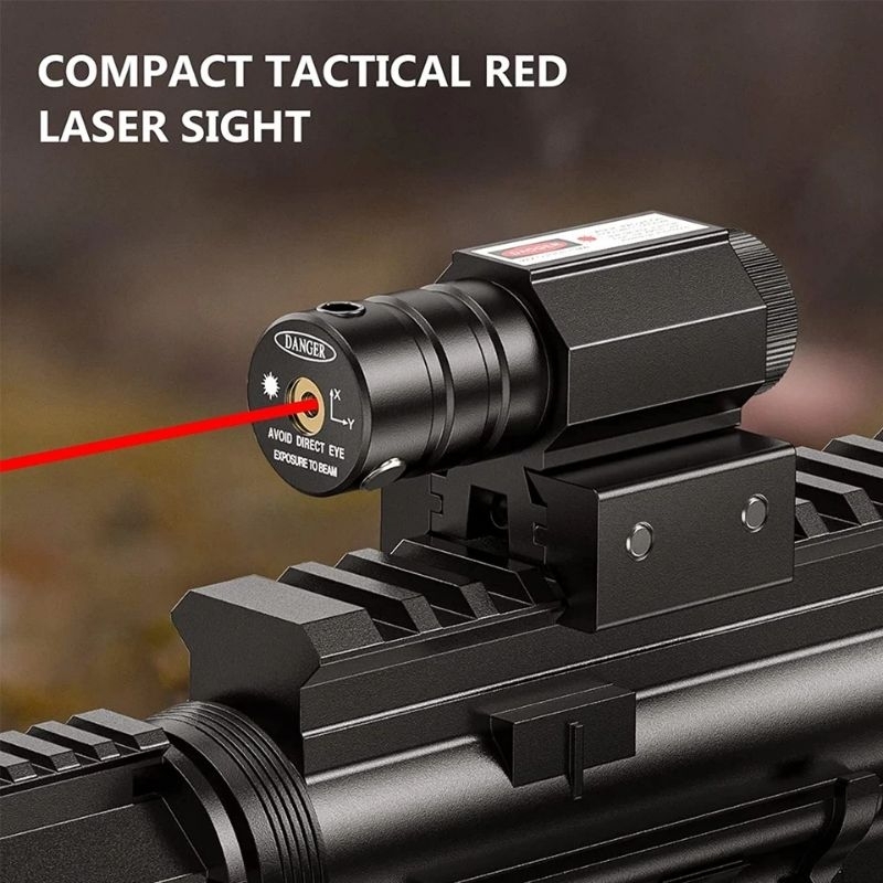 Jual tactical red dot laser sight airs0ft rifle picatinny rail mount 11mm 20mm laser hunting ...