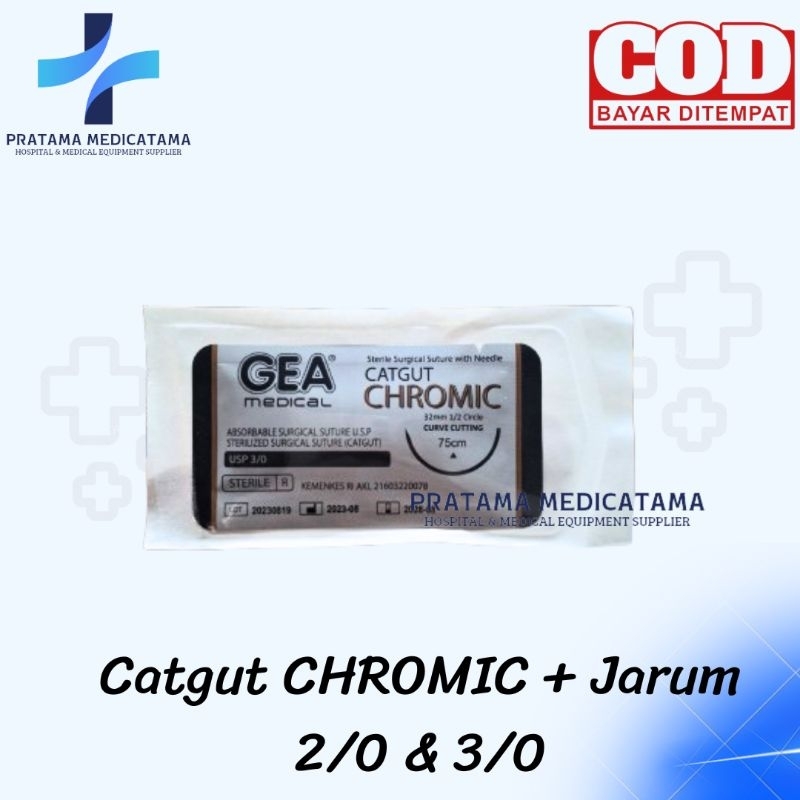 Jual Benang Jahit Catgut Chromic+Jarum 3/0 GEA | Shopee Indonesia