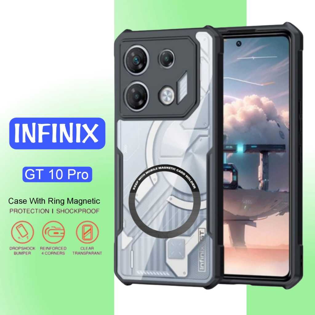 Jual Casing INFINIX GT 10 PRO MAGSAFE Bumper Magnetic Armor Fuze Transparan Clear Armor Softcase ...