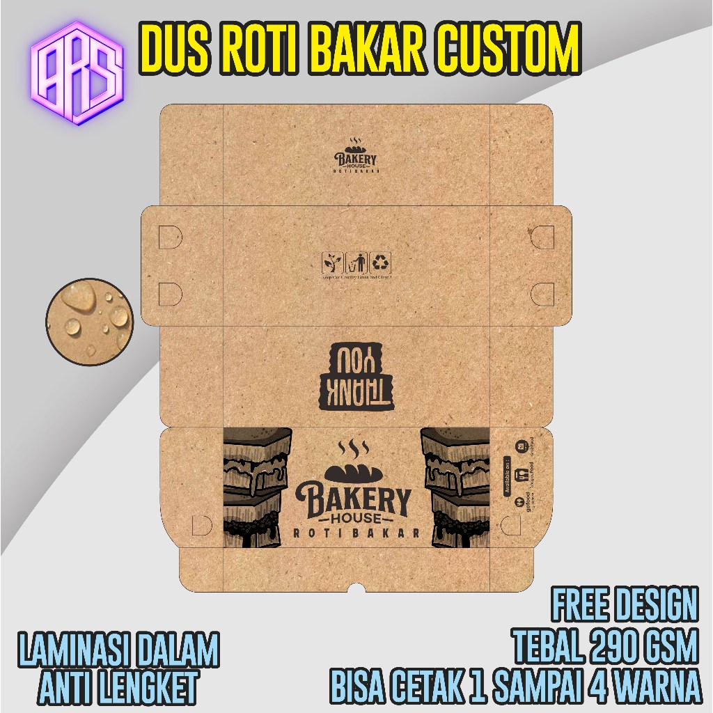 Jual Dus Roti Bakar Custom/ Box Roti Bakar Custom/ Kemasan Roti Bakar ...