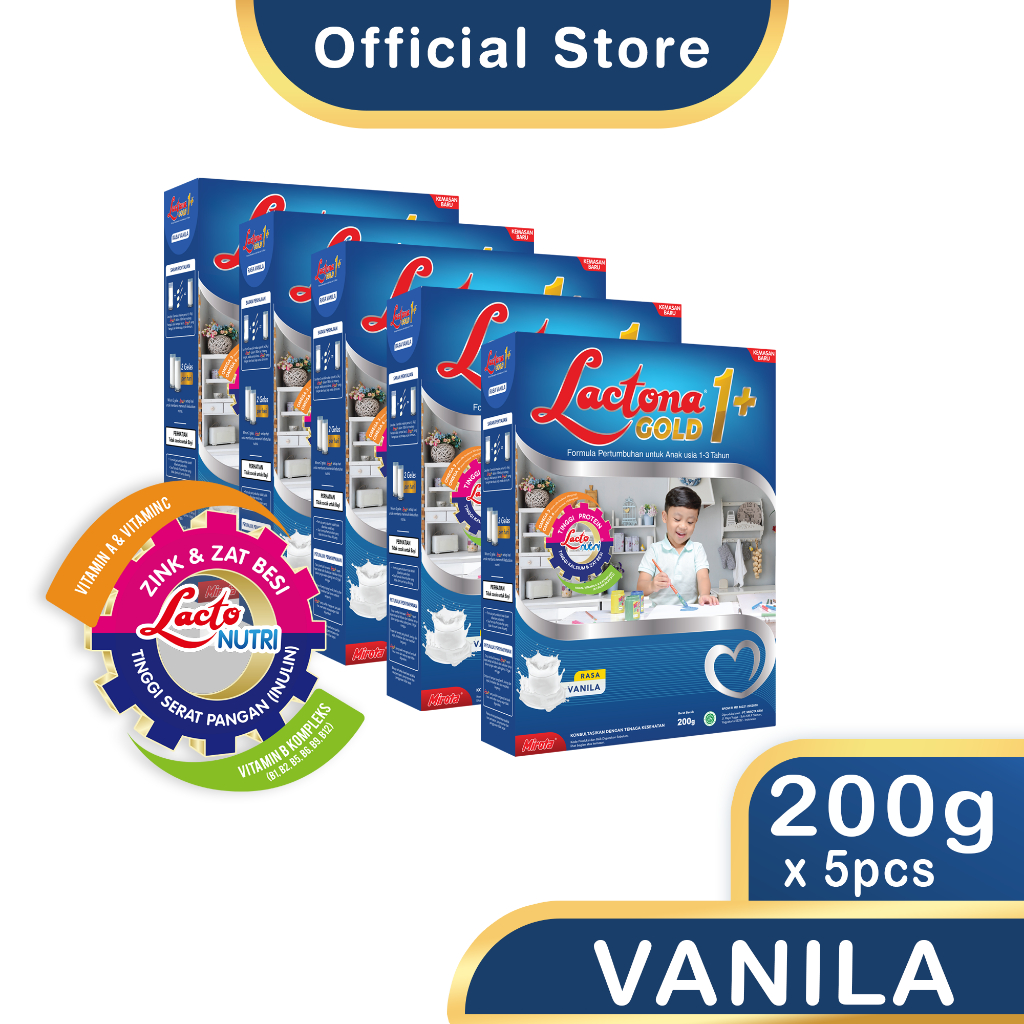 Jual PAKET LACTONA GOLD 1+ Susu Pertumbuhan Usia 1-3 Tahun 200 Gr X 5 ...