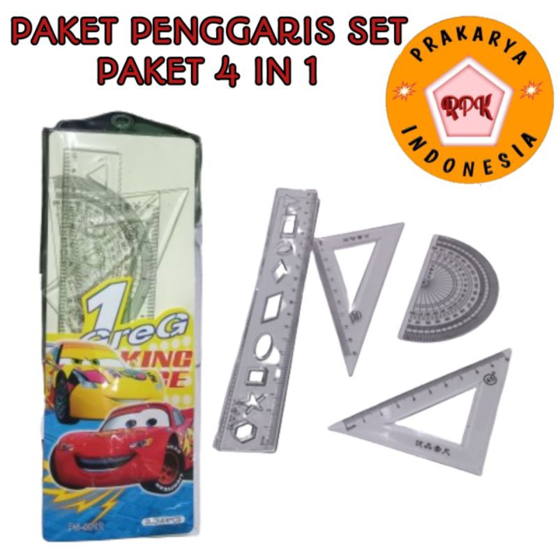 Jual Penggaris set 4 IN 1 ATK ( alat tulis kantor) | Shopee Indonesia