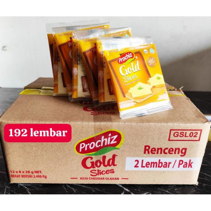 Jual Prochiz Gold Slice Keju 26gr 192 Slice - KARTON ISI 96 PCS ...