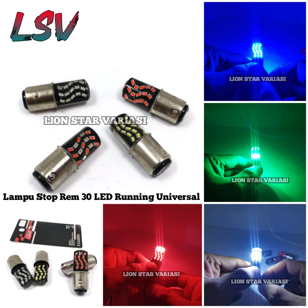 Jual Lampu Rem Stop Rem Motor 2 Mode Running DiRem Kedip Flash 30 LED ...