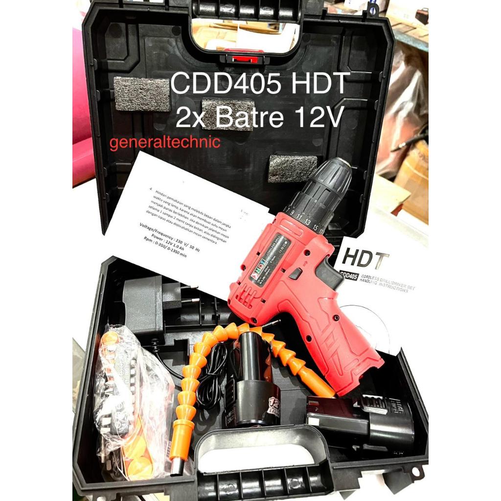 Jual Bor Cas HDT 12V 10MM Cordless Drill HDT CDD405 2 Batre Bor Cas HDT ...