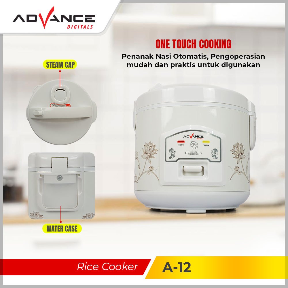 Jual Advance Rice Cooker A12 Penanak Nasi 350 watt Kapasitas 1.2 Liter ...