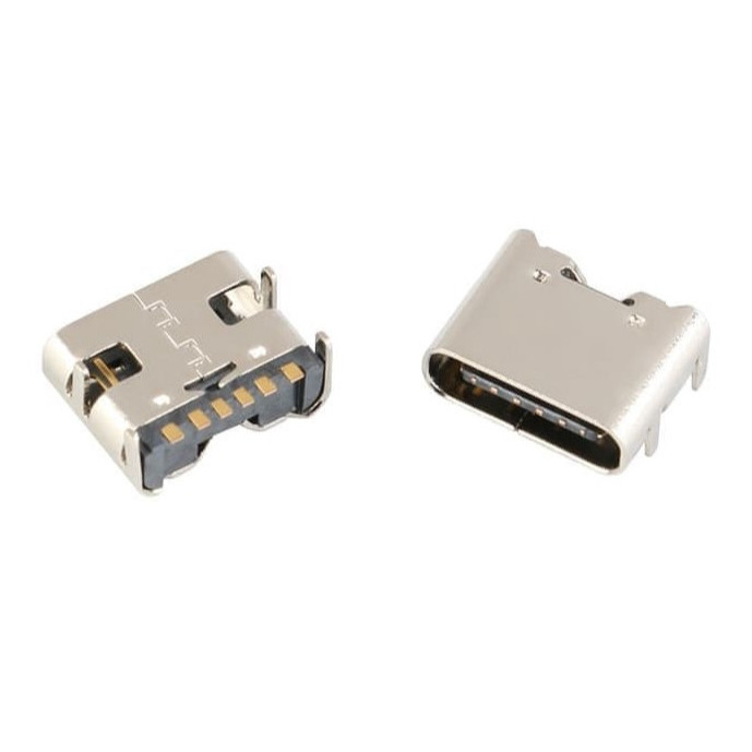 Jual Socket Usb Type C Female 6PIN 6P SMT PCB Soket Konektor USB 3.1 ...