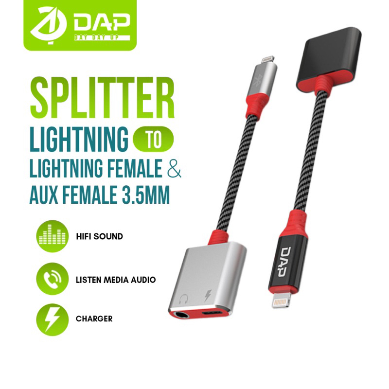 Jual DAP D-AU11 CONVERTER BLUETOOTH 2in1 KABEL AUDIO LIGHTNING TO ...