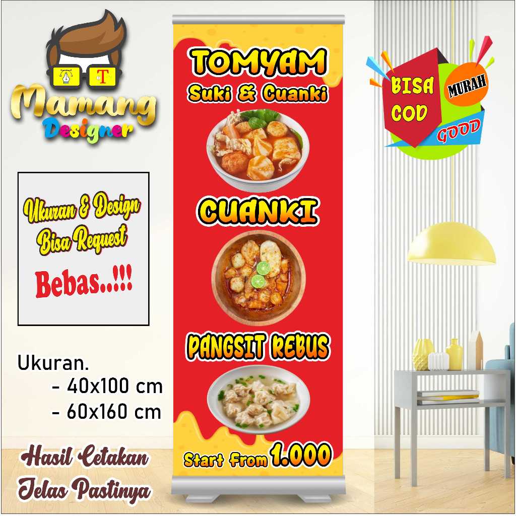 Jual Custom Spanduk Banner Tomyam, Suki, Cuanki dan Pangsit Rebus bb ...