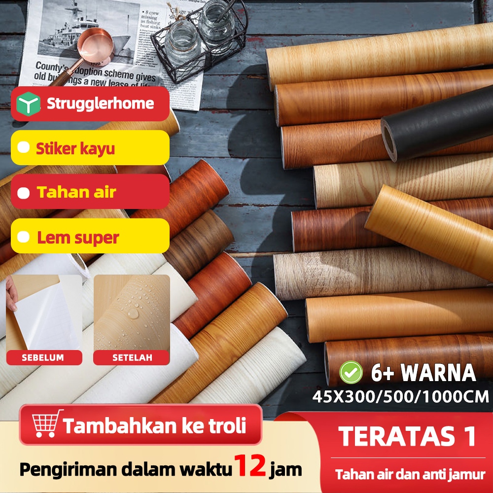 Jual 【strugglerhome】stiker meja kayu stiker lemari kayu wallpaper ...