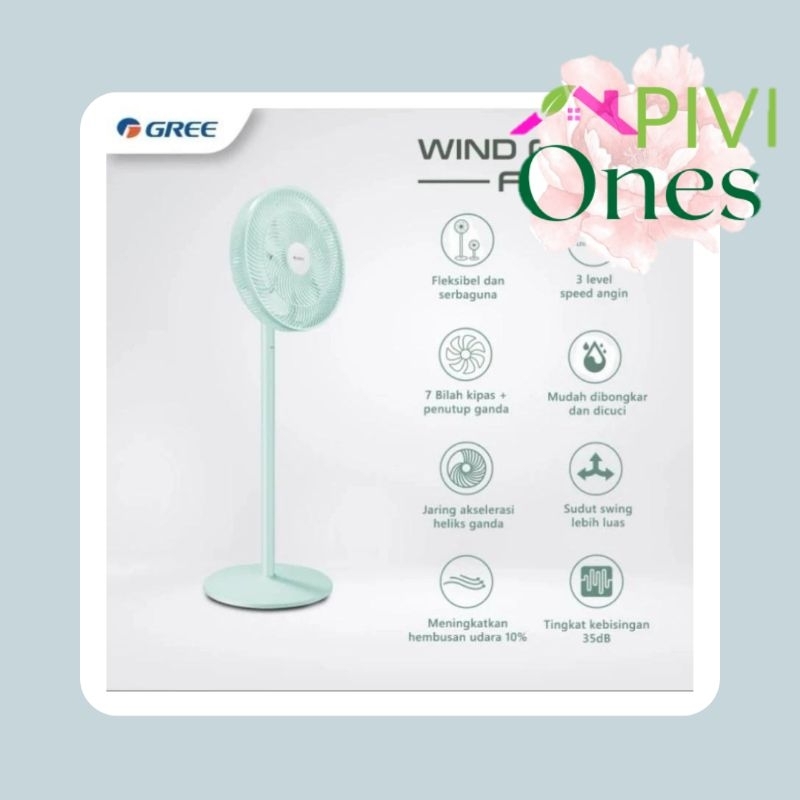 Jual Gree Stand Fan Kipas Angin Gree Wind Green Fan 14" GCF-14iGN 2 in ...