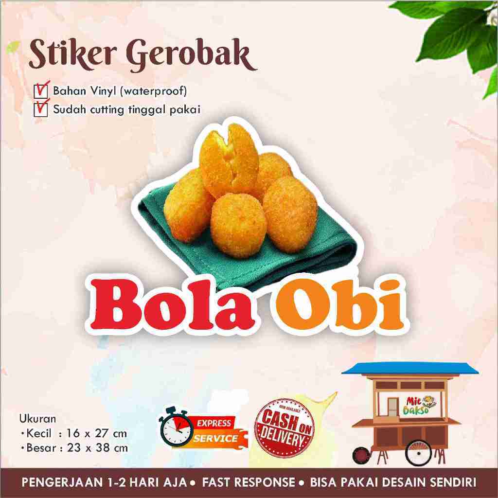 Jual STIKER KACA GEROBAK VINYL BOLA OBI / LABEL MAKANAN | Shopee Indonesia