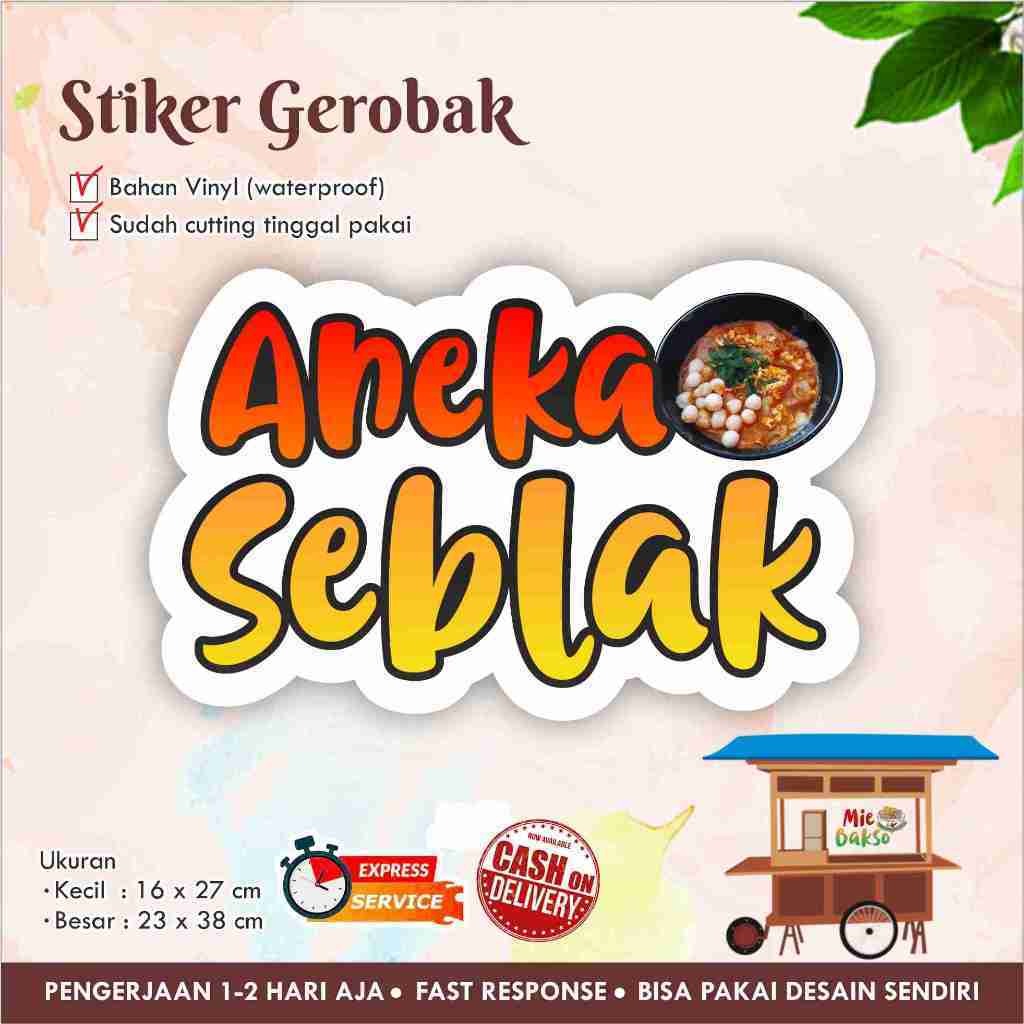 Jual STIKER KACA GEROBAK VINYL ANEKA SEBLAK / LABEL MAKANAN | Shopee ...