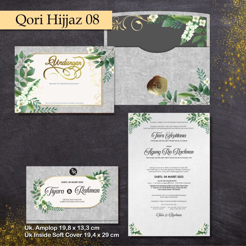 Jual Blangko Undangan Model Amplop Qori Hijjaz 08 Murah Mewah Elegan | Shopee Indonesia
