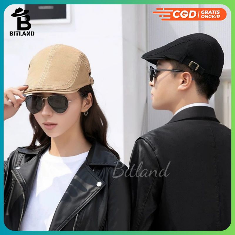 Jual BITLAND Topi Flat Cap / Topi Pelukis Vintage Pria dan Wanita-MK-191 POLOS | Shopee Indonesia