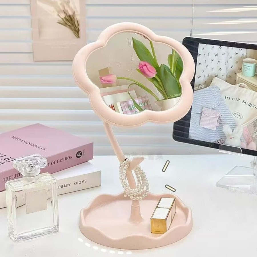 Jual Cermin Makeup Berdiri Bentuk Bunga Cantik - Kaca Meja Rias Flower ...