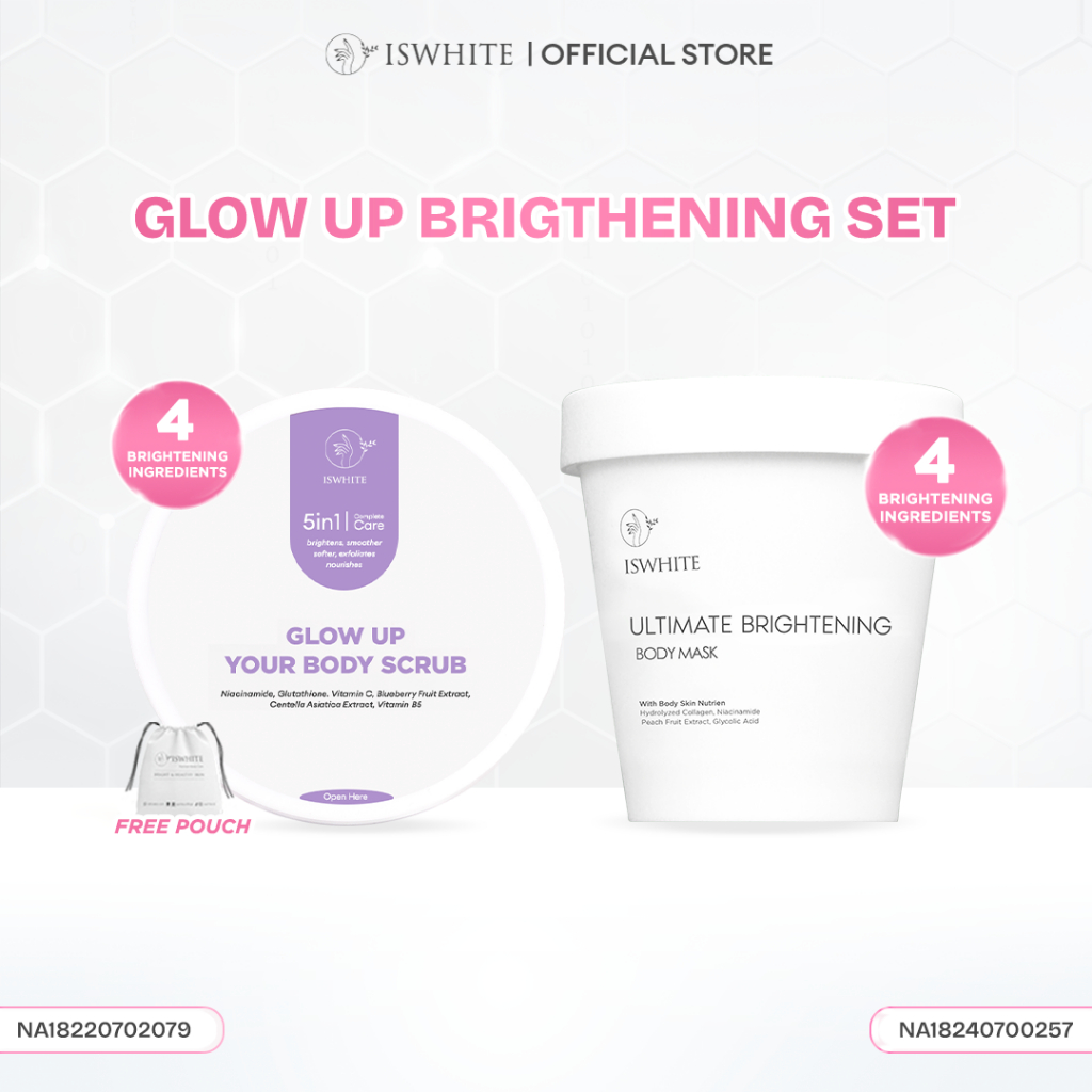 Jual ISWHITE Glow Up Whitening Package - Body Mask Body Scrub BPOM ...