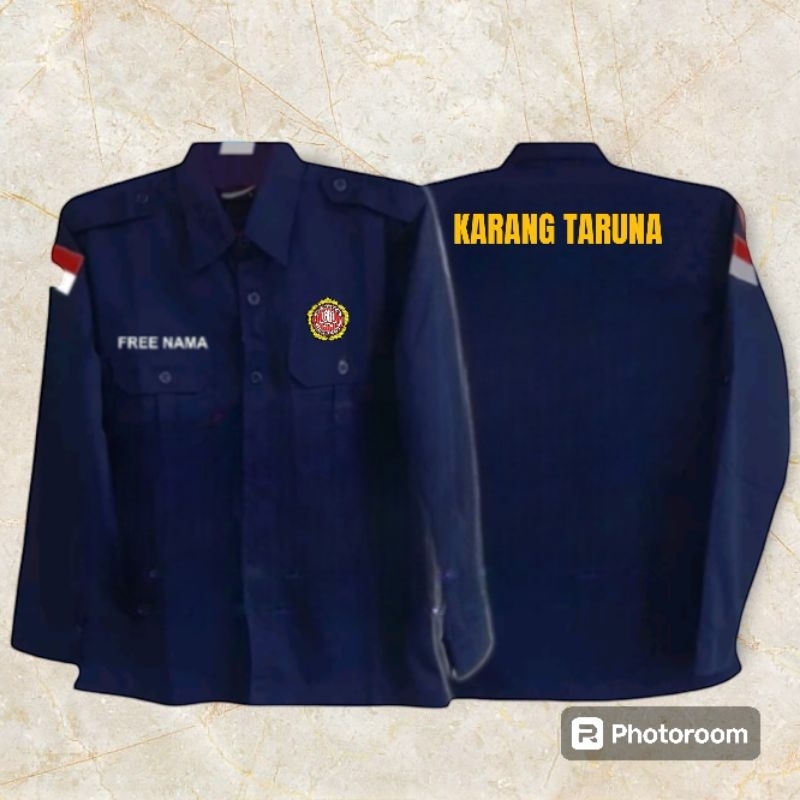 Jual Kemeja Karang Taruna Seragam Karang Taruna Nevy Panjang | Shopee Indonesia