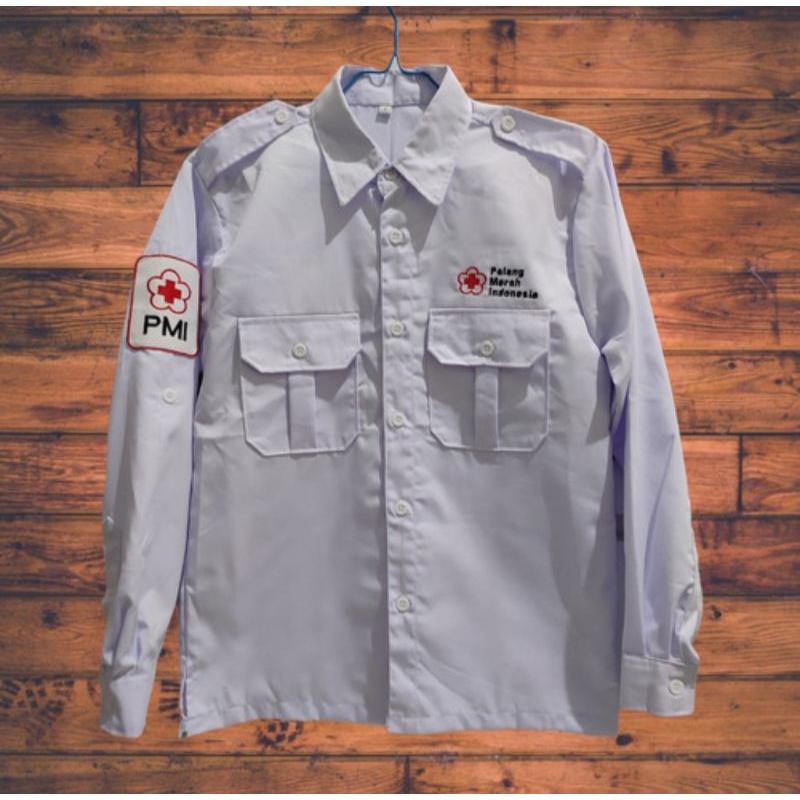 Jual KEMEJA PDH PMI | KEMEJA PUTIH PMR | Shopee Indonesia