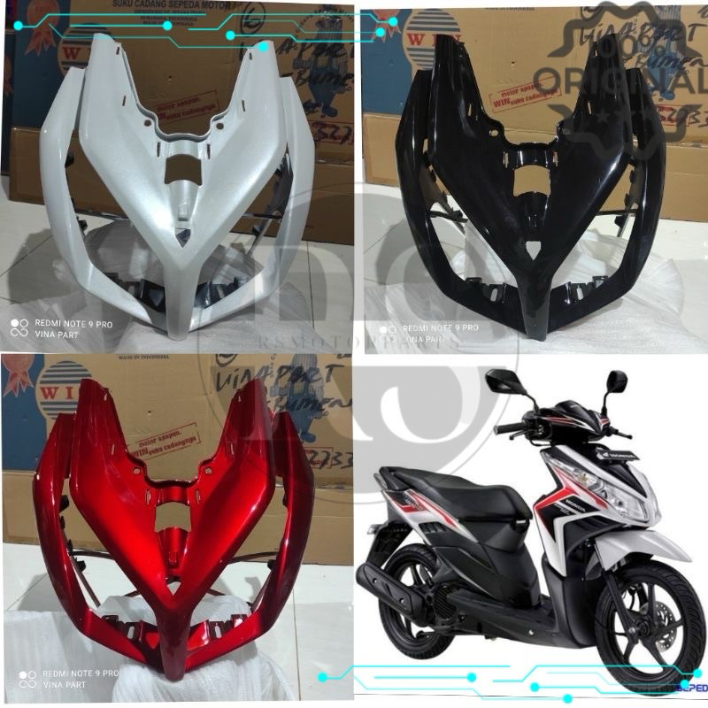 Jual Tameng Depan Kecil / besar Vario Techno 110 Karbu panel plat nomor ...
