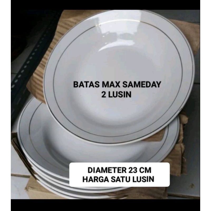 Jual Harga piring keramik Lis mas ukuran 9 inch 23cm HARGA 1 LUSIN ...