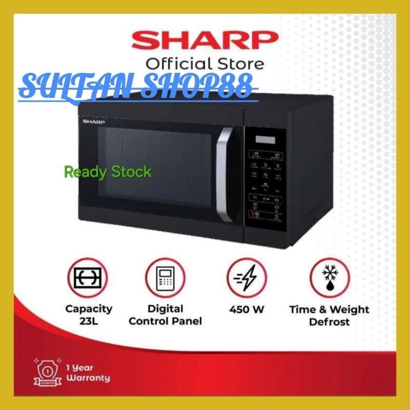 Jual SHARP MICROWAVE R223DA-BK LOW WATT 450 WATT KAPASITAS 23 LITER ...