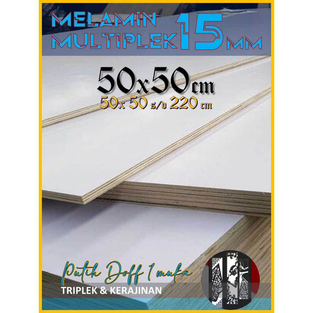 Jual Triplek Melamin 15mm 1 Muka 50 x (50 s/d 120 cm) | Triplek Putih ...