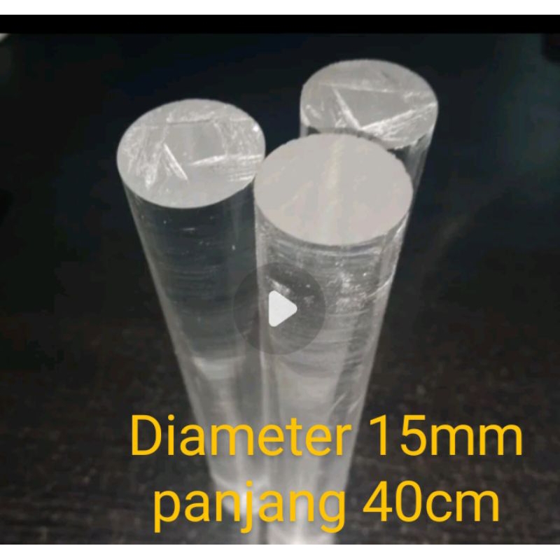 Jual Pipa Acrylic / akrilik solid padat diameter 15mm panjang 40cm ...