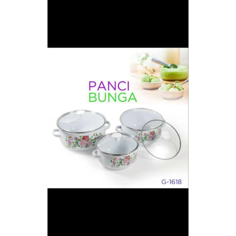 Jual panci bunga metalik 1set isi 3 | Shopee Indonesia