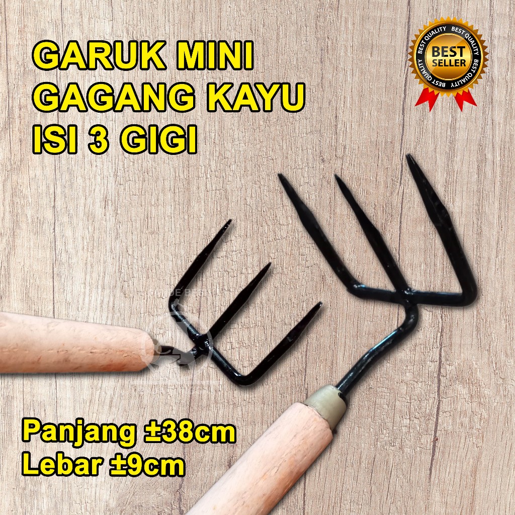 Jual Garpu Taman Kebun Kecil Sedang Garuk Sampah Mini Mata 3 Gigi ...