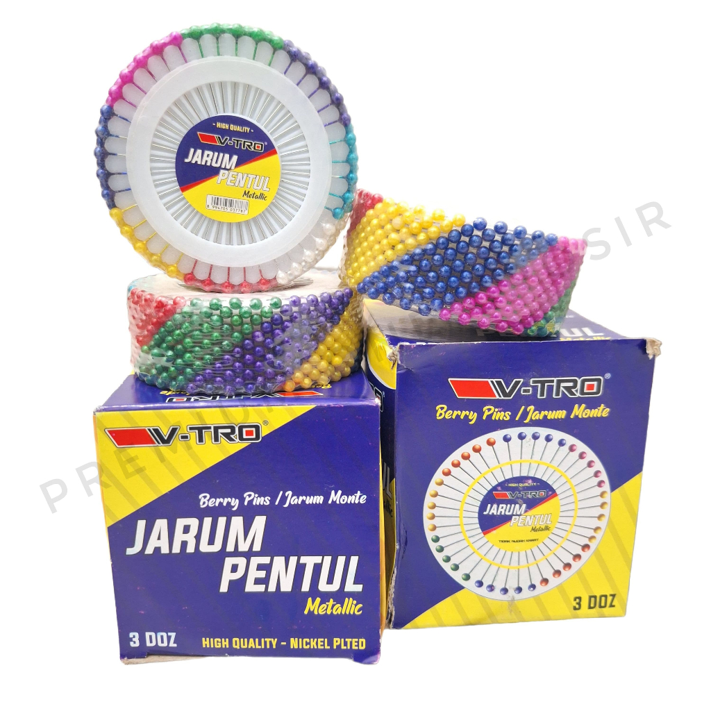 Jual 1 Pak Jarum Pentul Metallic V-TRO Isi 3 Roll/Jarum | Shopee Indonesia