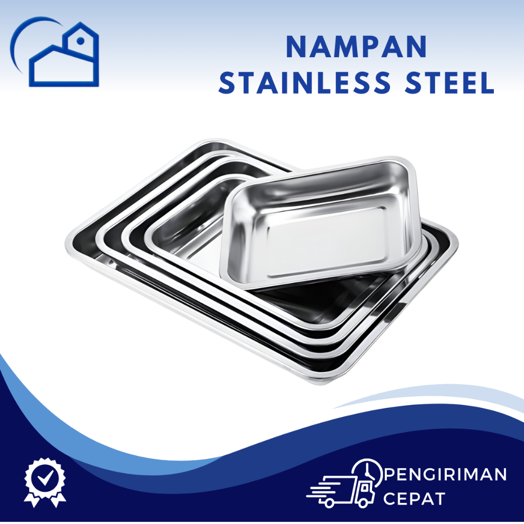 Jual NAMPAN BAKI STAINLESS WADAH TEMPAT SAJI MAKANAN PRASMANAN BAKI ...