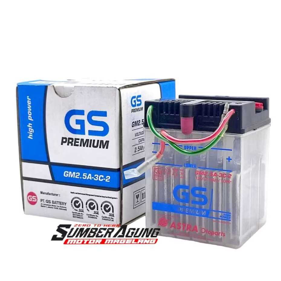 Jual AKI GS ACCU BASAH GS GM2.5A-3C-2 12V RX KING LAMA MP LAMA GL PRO GL MAX ORI ASTRA | Shopee ...
