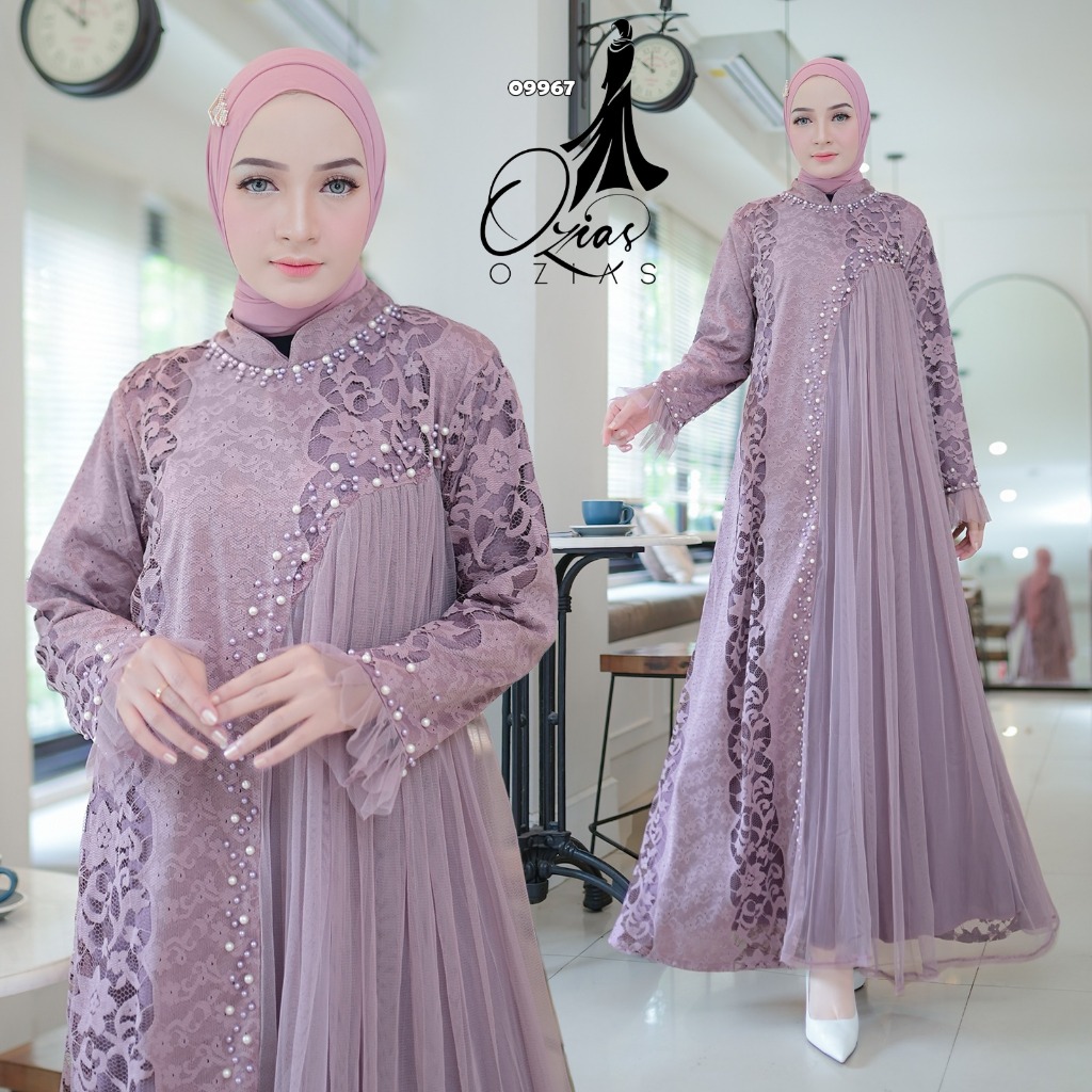 Jual Ozias - Gamis inaya Jasmine 09967 LD 105 120 140 150 I Gamis Jumbo Cantik 5XL I Gamis Pesta ...