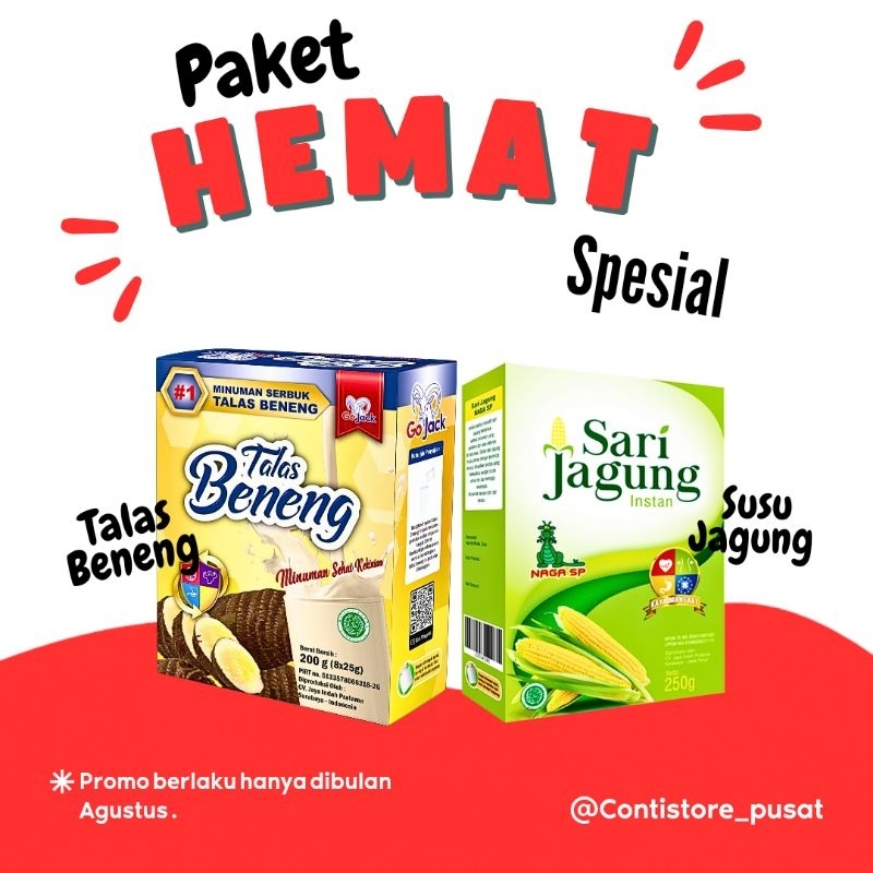 Jual Paket Hemat Susu Diet Pelangsing Sari Jagung dan Talas Beneng ...