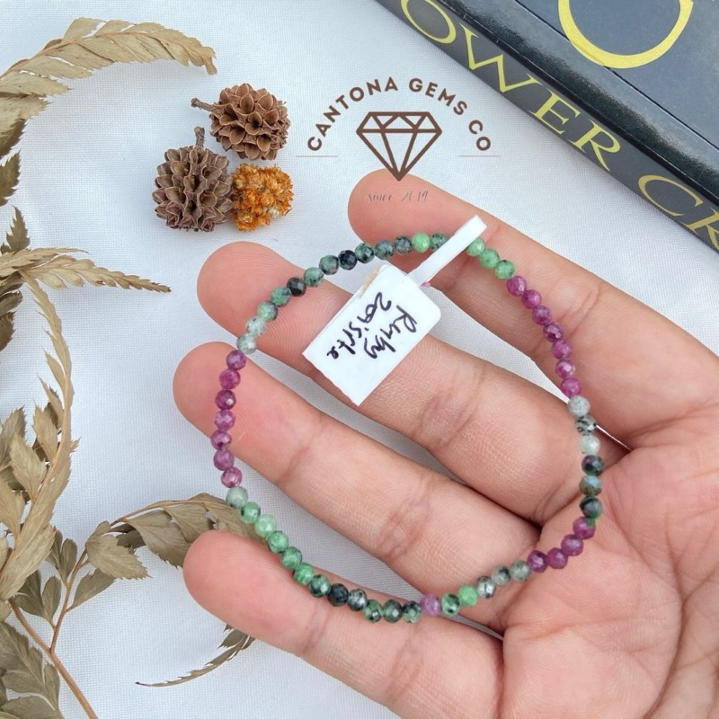 Jual Gelang Batu Alam Asli Ruby in Zoisite 3mm | Shopee Indonesia