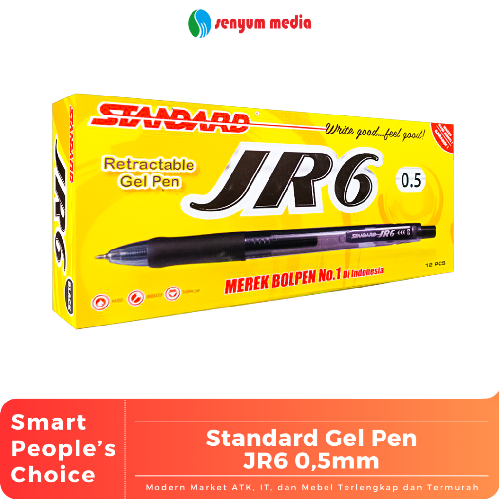 Jual Standard Gel Pen JR6 0,5mm (1 Pack Isi 12 Pcs) (S:DZN) | Shopee ...