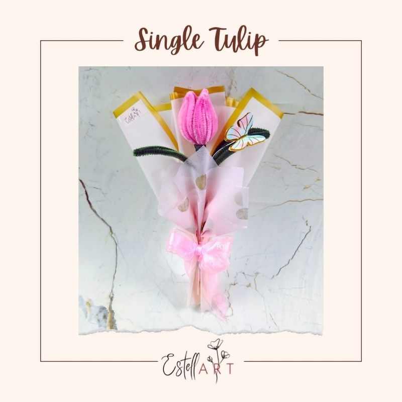 Jual Single Tulip Pipe Cleaner Bouquet / Buket Bunga Tulip Graduation ...
