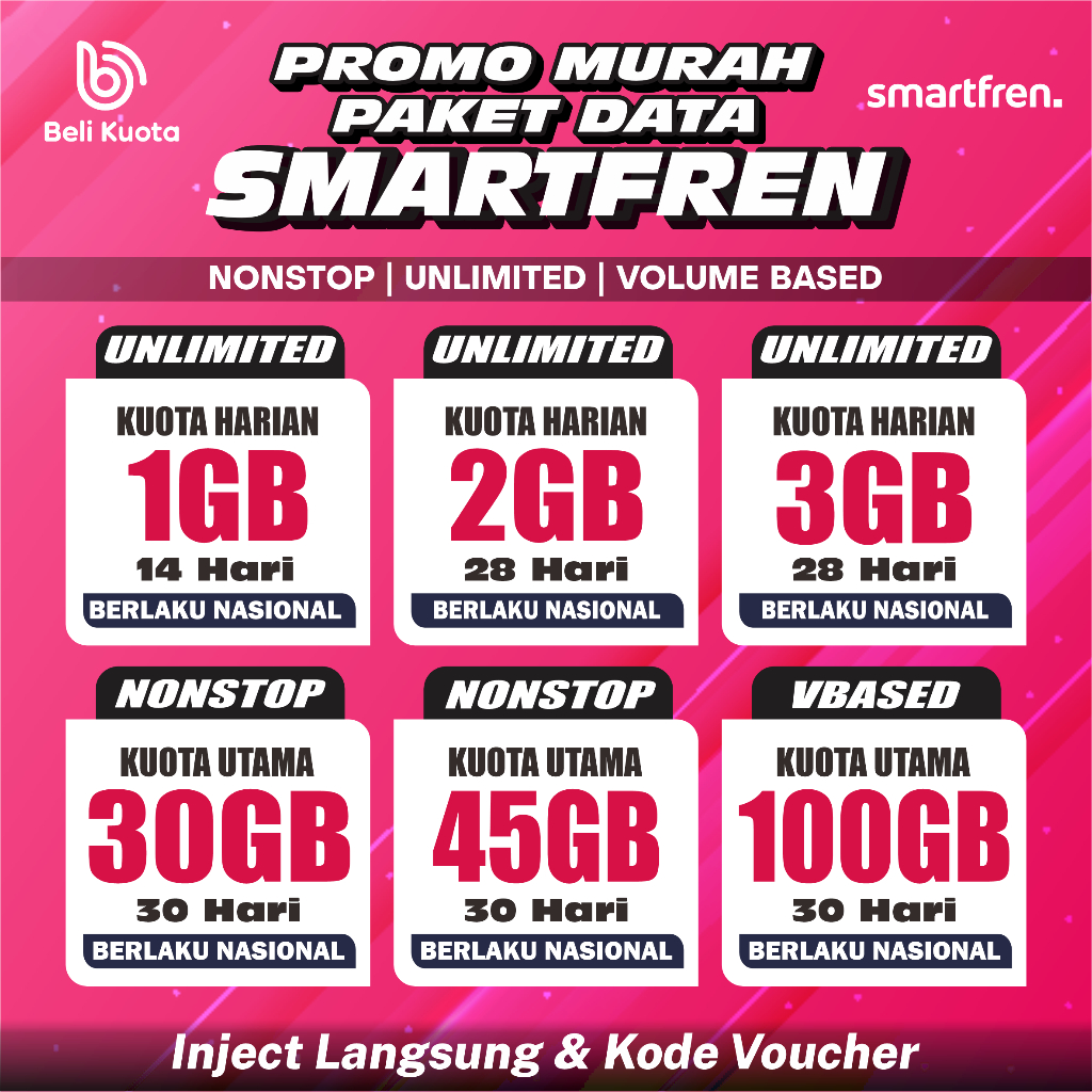 Jual TERMURAH KUOTA SMARTFREN 6GB 30GB 100GB / VOUCHER SMARTFREN UNLIMITED NONSTOP / PAKET DATA ...