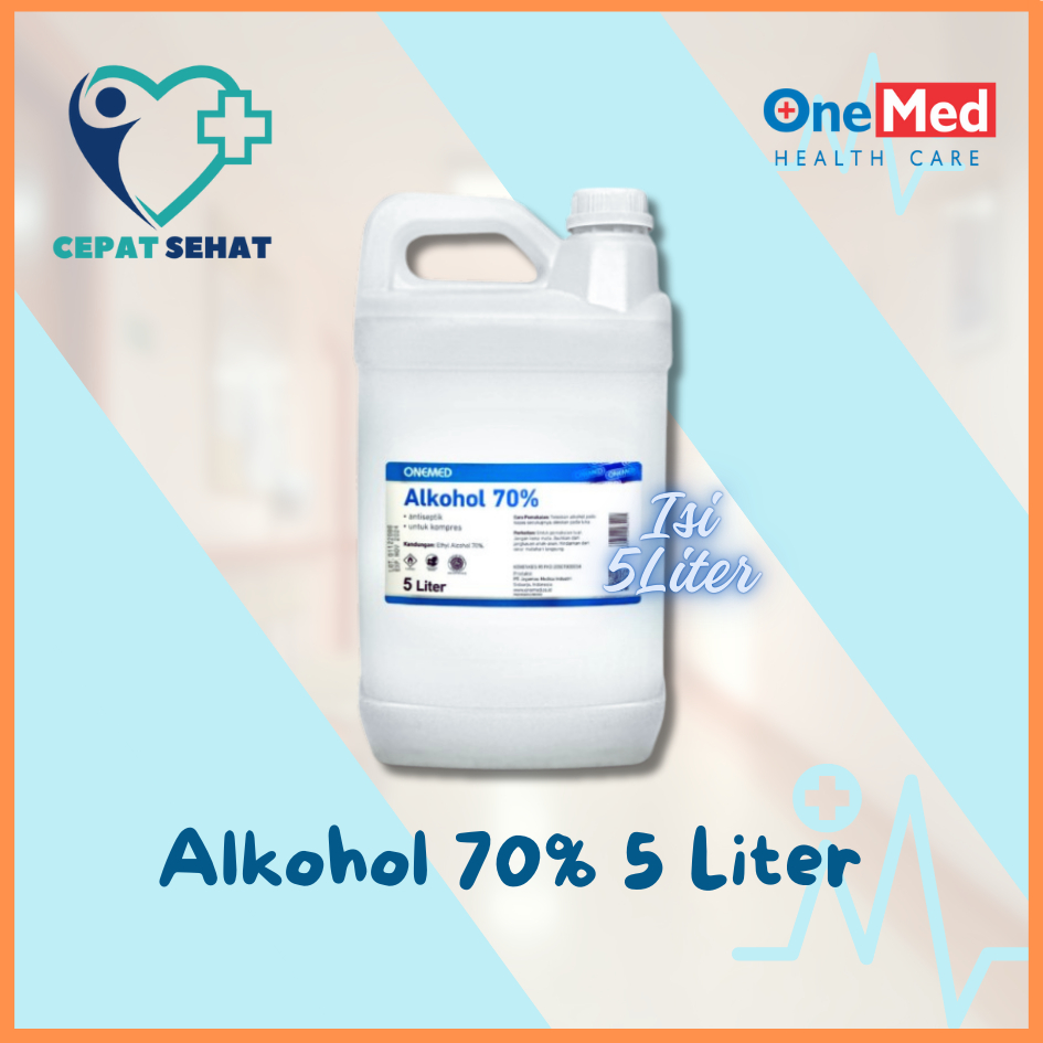 Jual Onemed Alkohol70% 5 liter / Alcohol 70 medis Food Grade / Alkohol ...