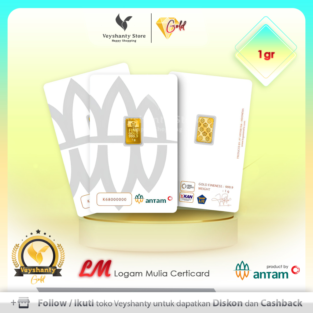 Jual [VEYSHANTY] Emas ANTAM Logam Mulia Certicard - Jenis Emas LM 1 ...