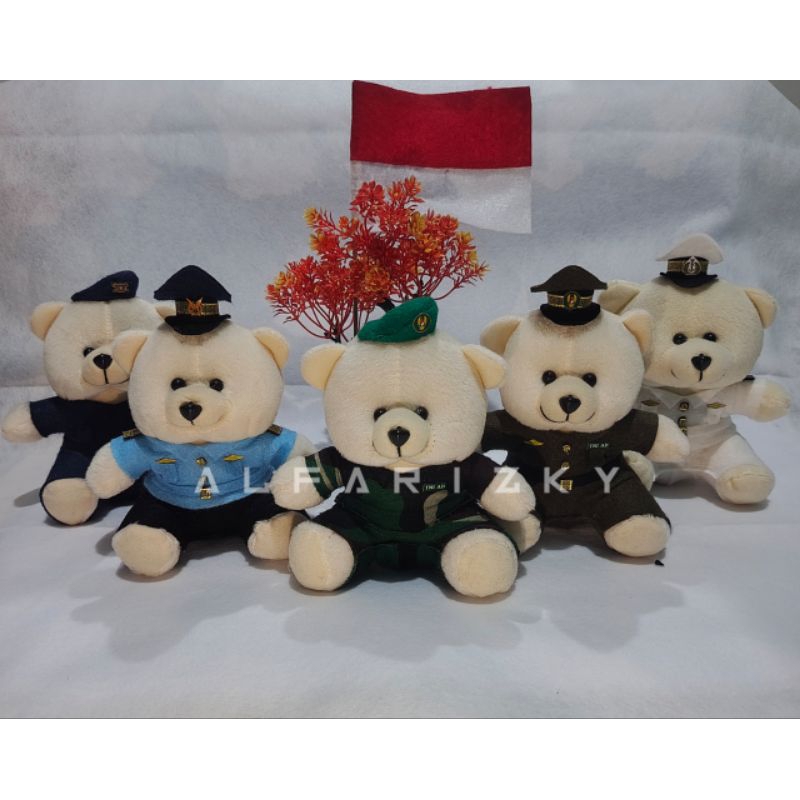 Jual Boneka bear profesi TNI cocok buat hadiah kado dll /tinggi 15cm ...