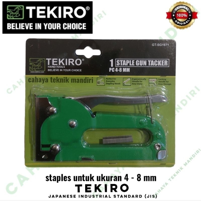 Jual original 100% TEKIRO GT-SG1671 staple gun / staples standar ukuran ...