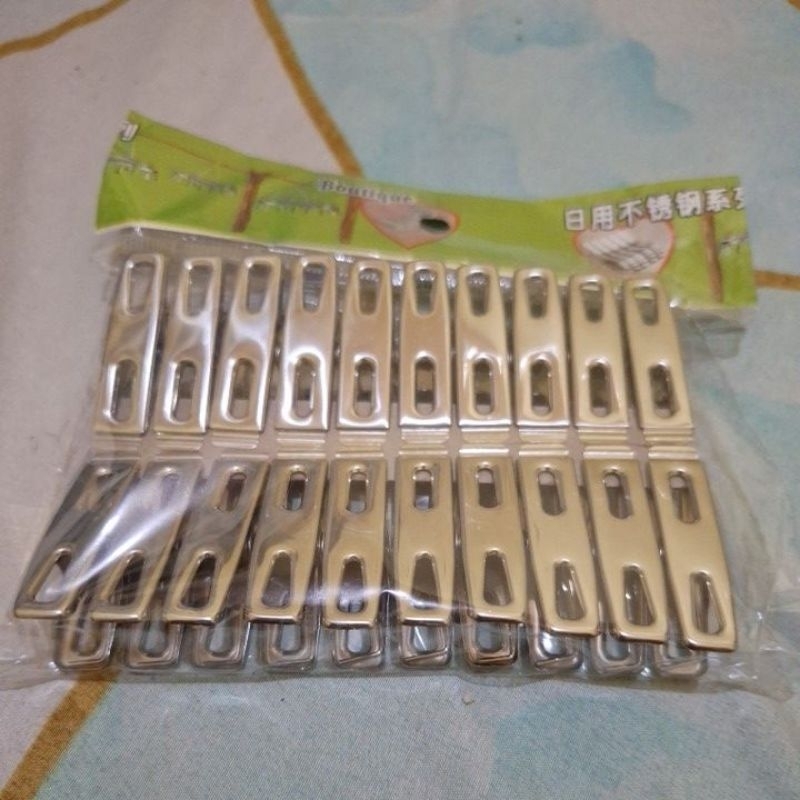 Jual Penjepit Jemuran Stainless, 1 pack isi 20pcs | Shopee Indonesia