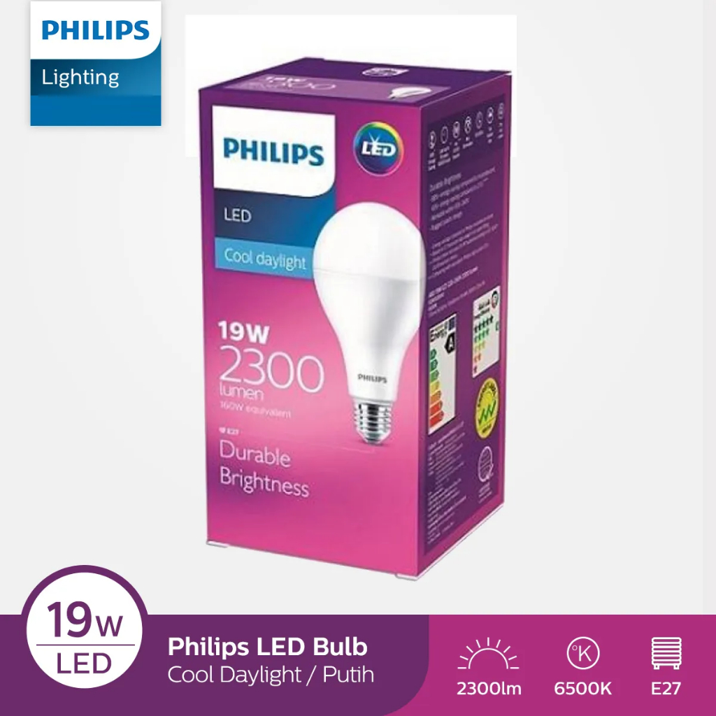 Jual Lampu Philips Led 19W Putih Fiting E27 Cool daylight 6500K ...