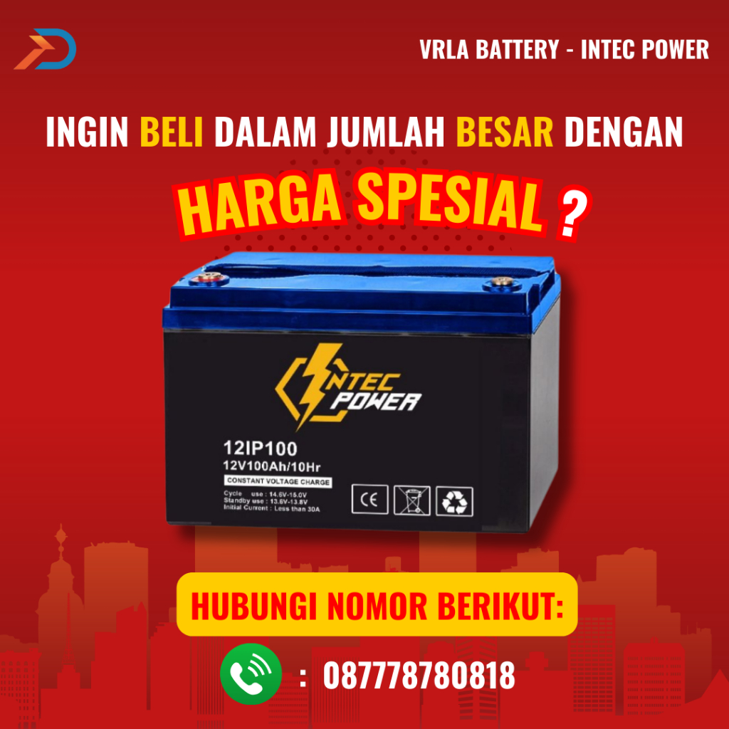 Jual Baterai VRLA 12V 100AH Intec Power Garansi Resmi 1 Tahun Bisa ...