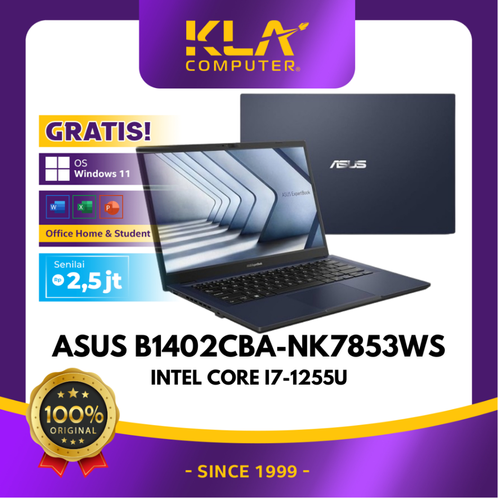 Jual ASUS ExpertBook B1 B1402CBA-NK7853WS - I7 1255U 8GB 512GB SSD 14 ...