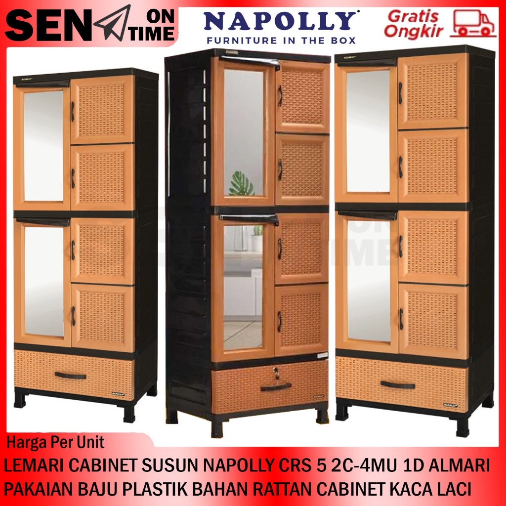 Jual [Instant] Lemari Baju Napolly Susun 4 Tingkat CRS 5 2C-4MU 1D ...
