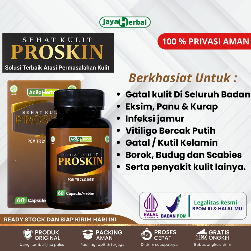 Jual Jaya Herbal - PROSKIN Obat Gatal Kulit Original Sehat Kulit 60 ...